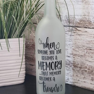 Memorial Bottle With Cork & LED Lights, Wine Bottle, Memory Bottle ...
