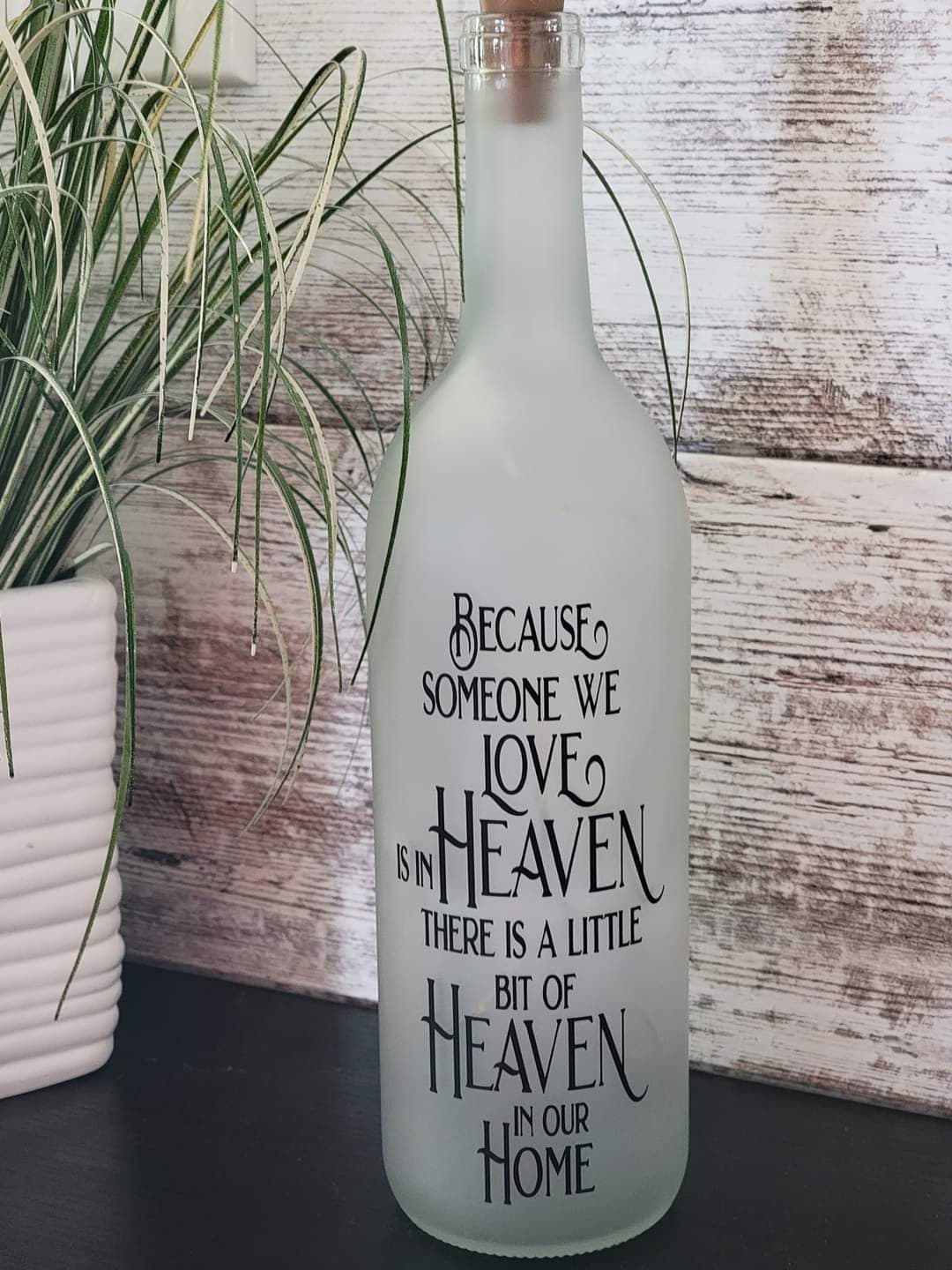 Memorial Bottle With Cork & LED Lights, Wine Bottle, Memory Bottle ...