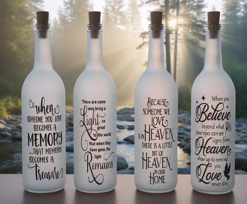 Lighted Memory Bottle: Handmade Spiritual Keepsake - Etsy