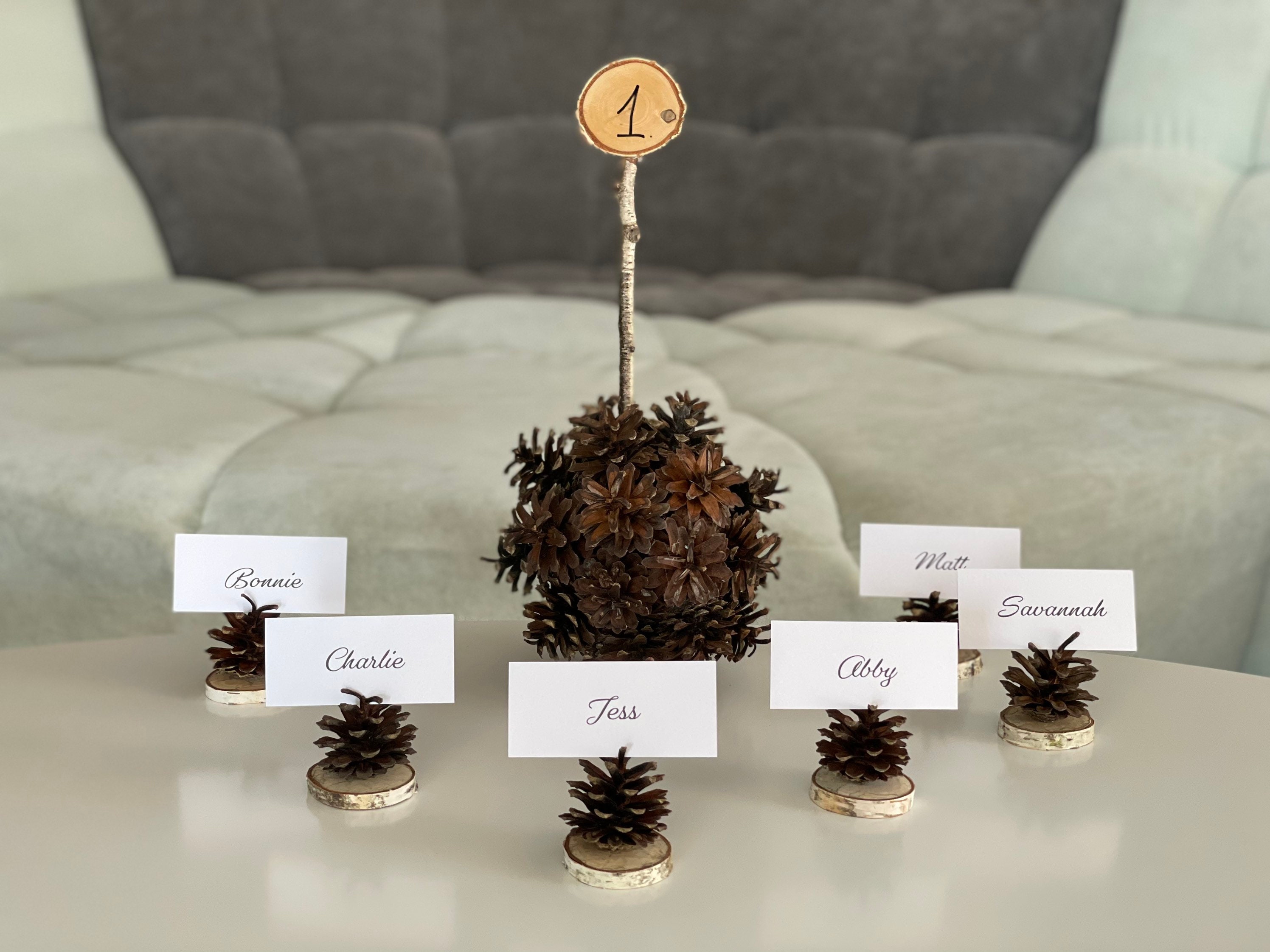 Natural Name Card Holder, Rustic Wedding Place Card, Rustic Table Decor ...