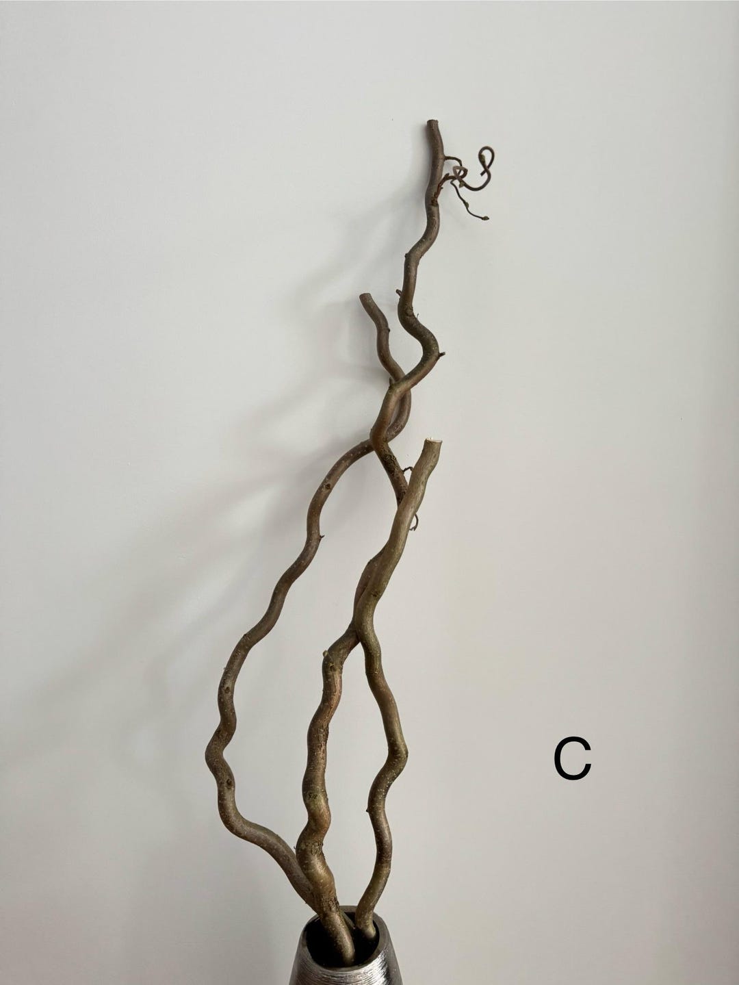 Set of 3 Natural Twisted Hazel Branches | 35" Wood Branches | Naturally ...