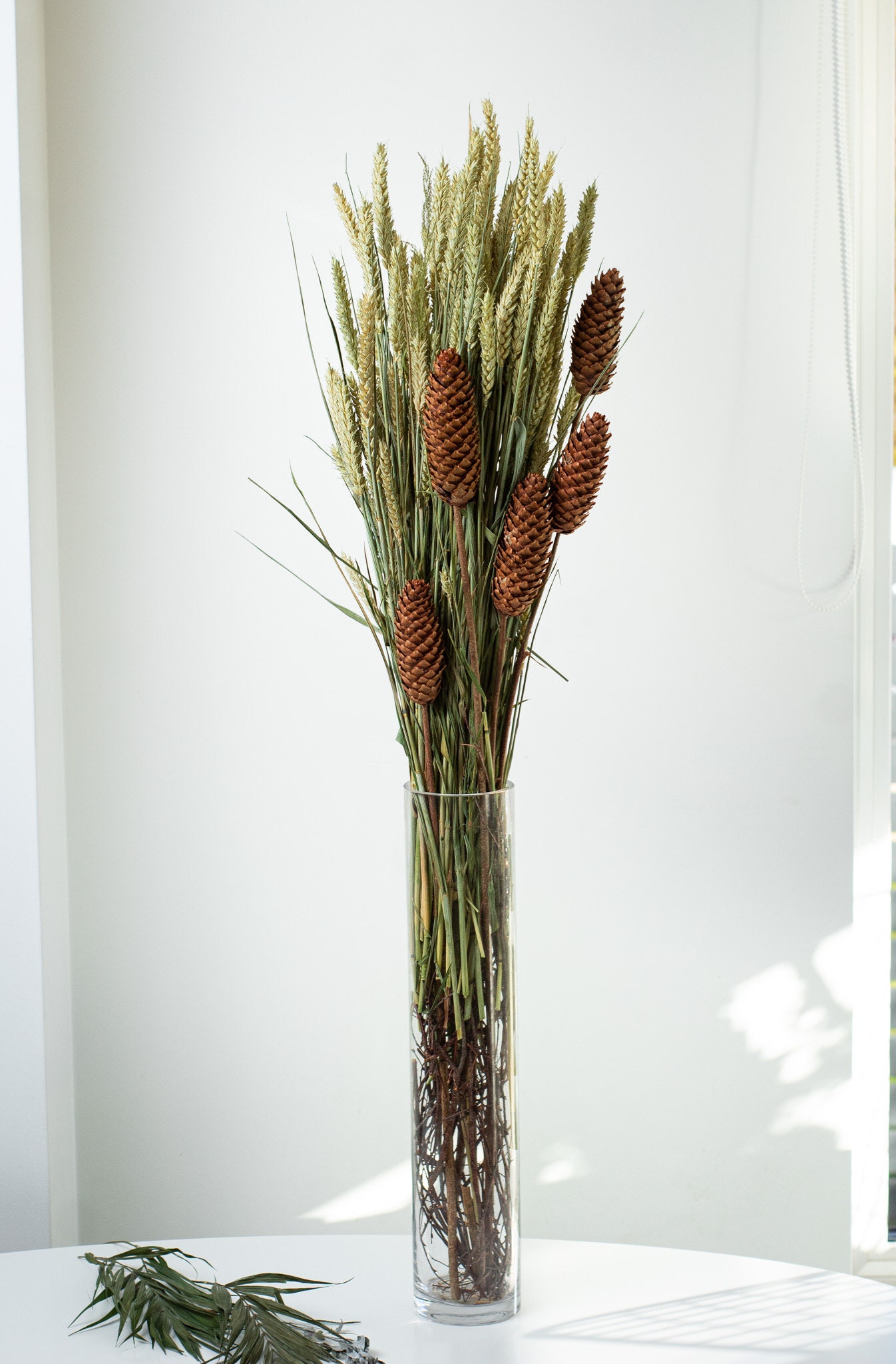 5 Spruce Pinecone Stems, Natural Pine Cone Bouquet, Long Pinecone Stems ...