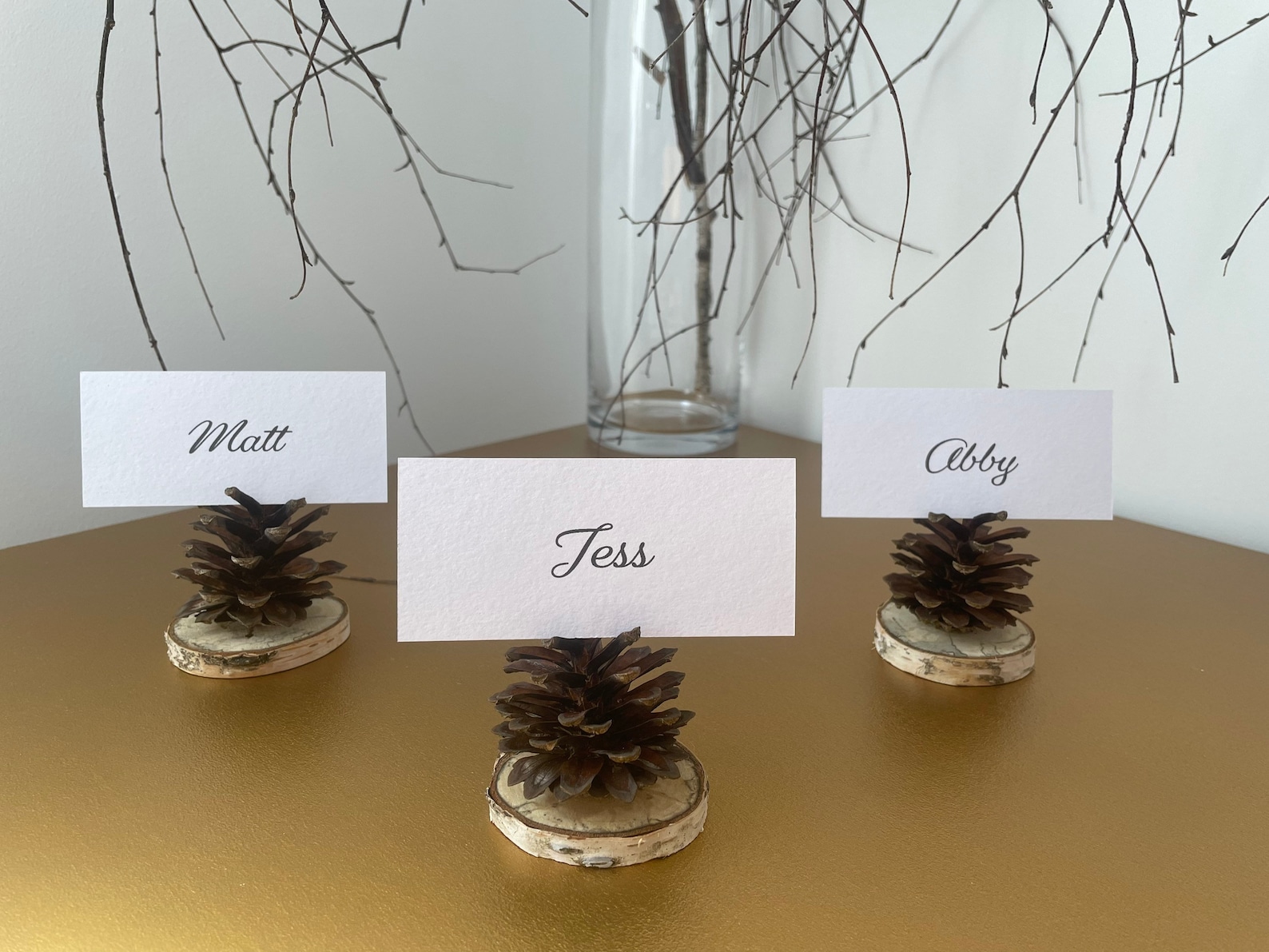 Natural Name Card Holder Rustic Wedding Place Card Rustic - Etsy