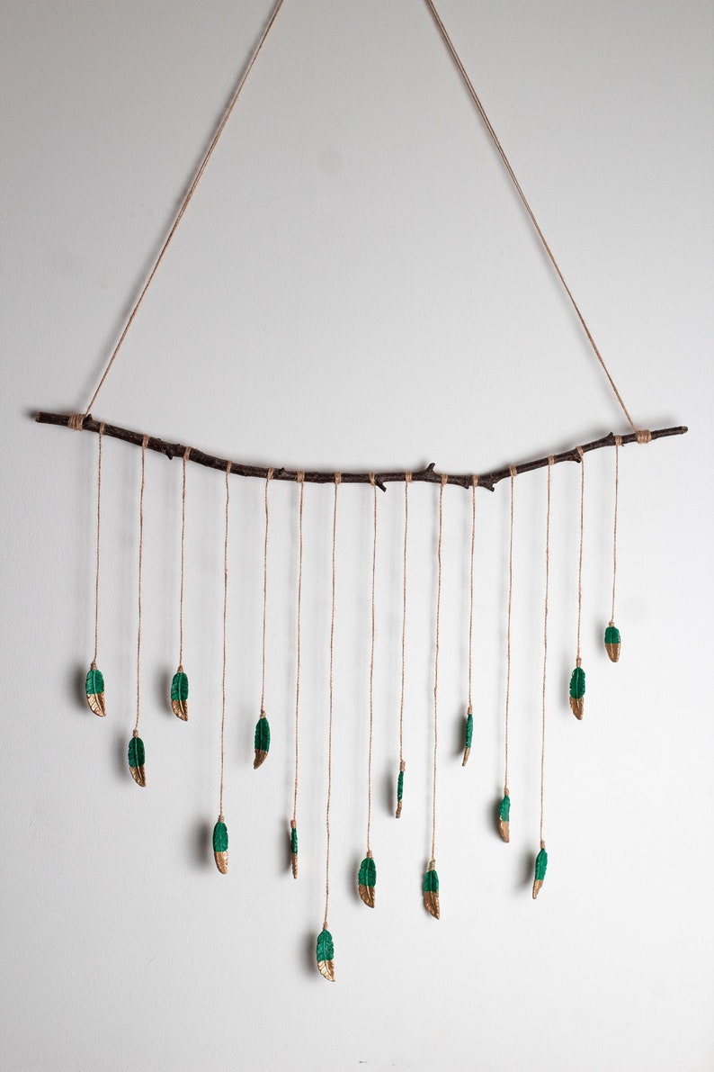 Natural Wall Art, Handcrafted Wall Hanging, Wooden Branch, Boho Style ...