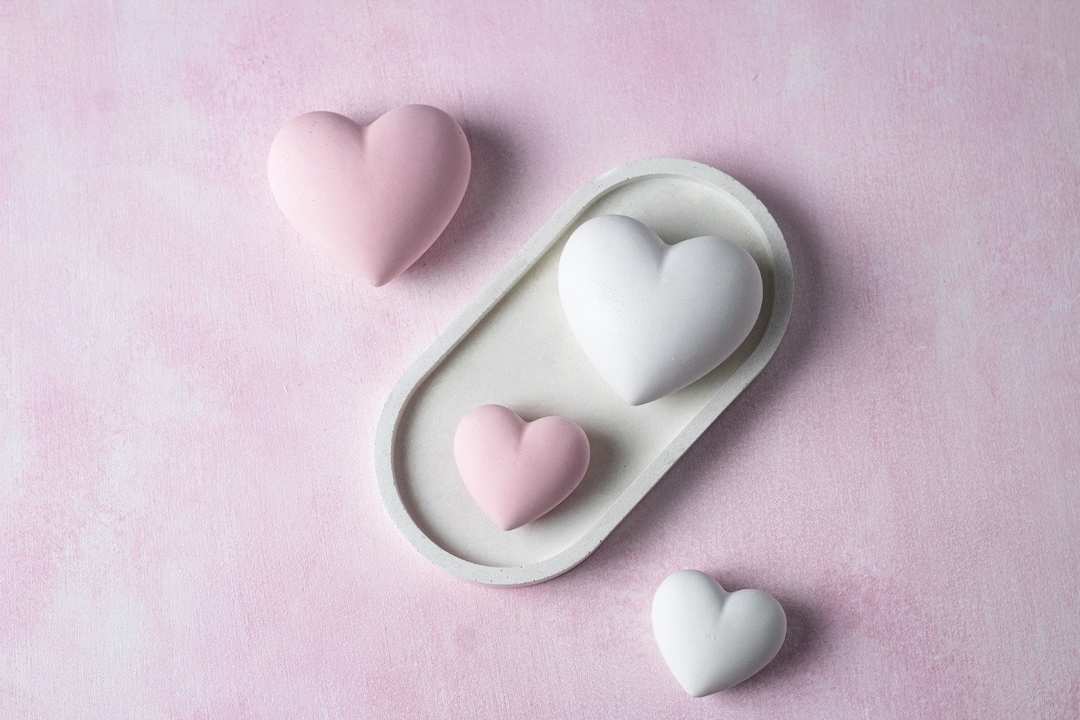 Cement Heart, Concrete 3d Heart, Home Heart Decor, Wedding Decor, Love ...