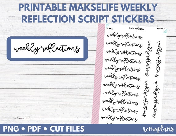 Calendars & Planners Printable MakseLife Weekly Reflection Script ...