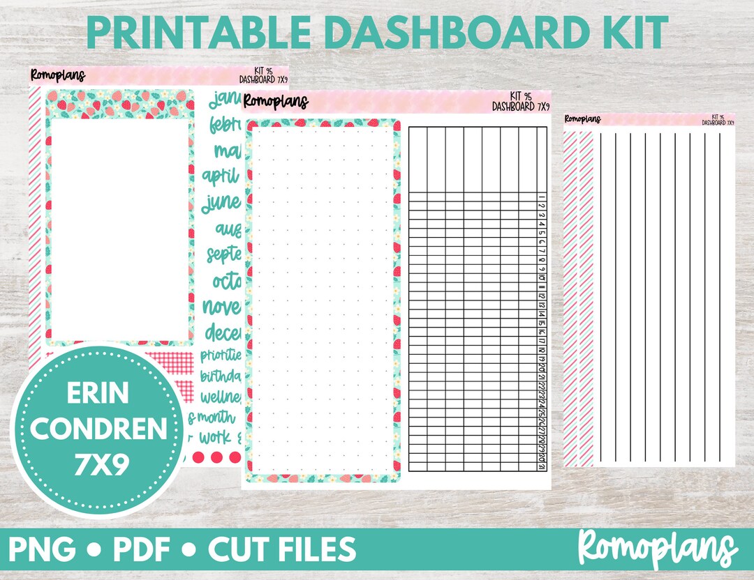 Printable Dashboard Kit KIT 95 Erin Condren 7x9 - Etsy