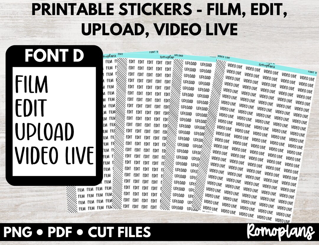 Printable Film Edit Upload Video Live Script Stickers - Etsy