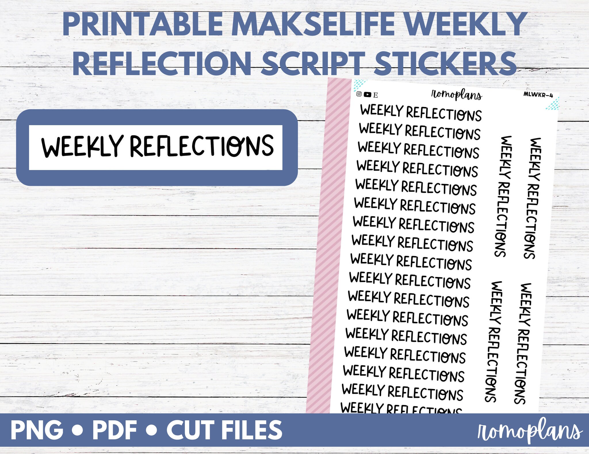 Calendars & Planners Printable MakseLife Weekly Reflection Script ...
