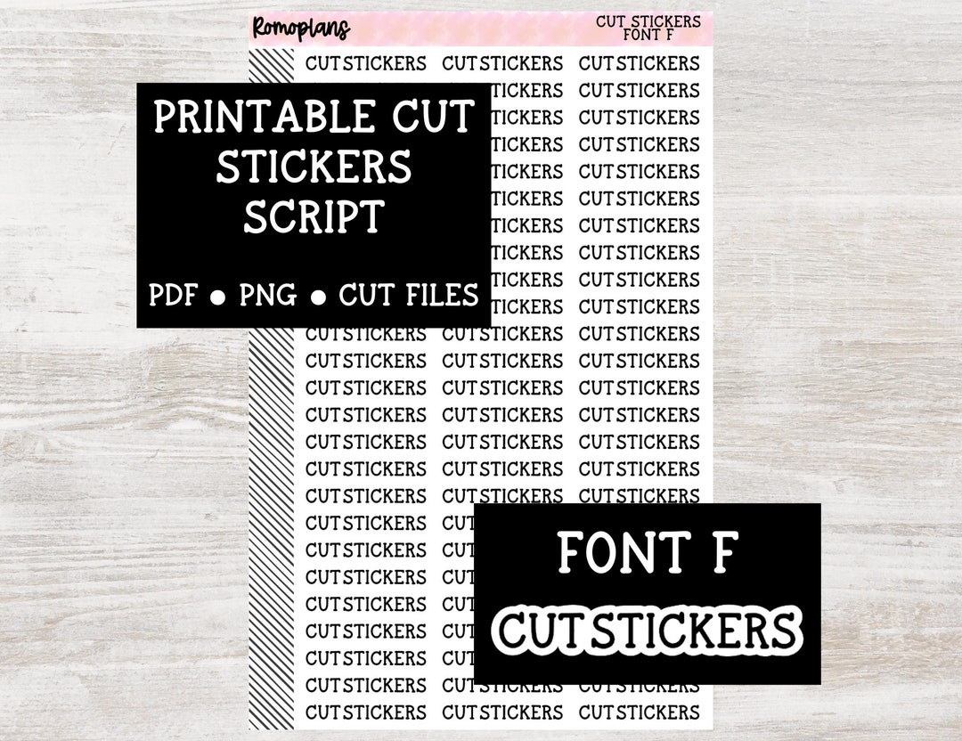 Printable Cut Stickers Script Stickers | FONT F | Erin Condren | Happy ...