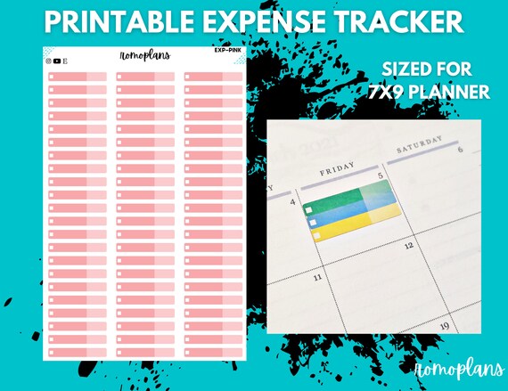 Printable Expense Tracker Pink Erin Condren 7x9 Size | Etsy
