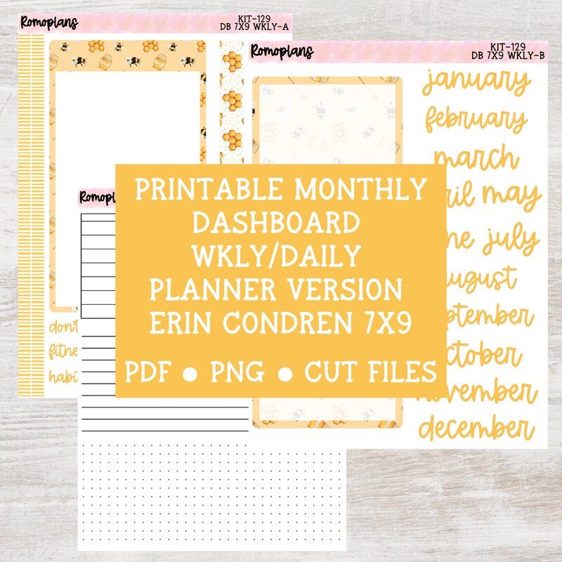 Printable Erin Condren Dashboard - Etsy