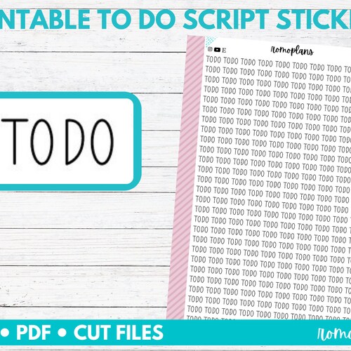 Printable to Do Script Stickers Font A Erin Condren - Etsy