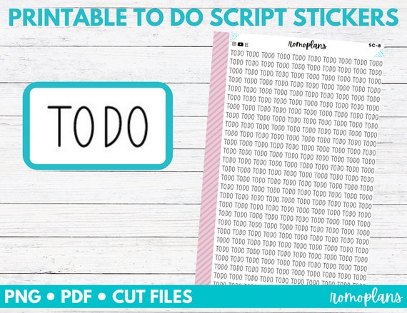 Printable to Do Script Stickers Font A Erin Condren - Etsy