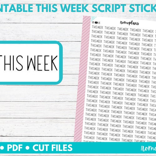 Printable This Week Script Stickers FONT E Erin Condren - Etsy