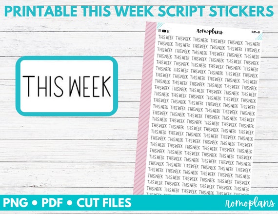 Printable This Week Script Stickers Font A Erin Condren - Etsy