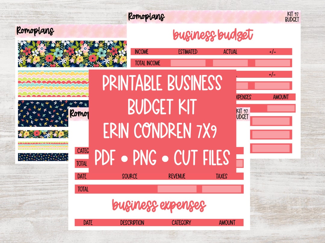 Printable Business Budget Sticker Kit KIT 97 7x9 Size Erin Condren - Etsy