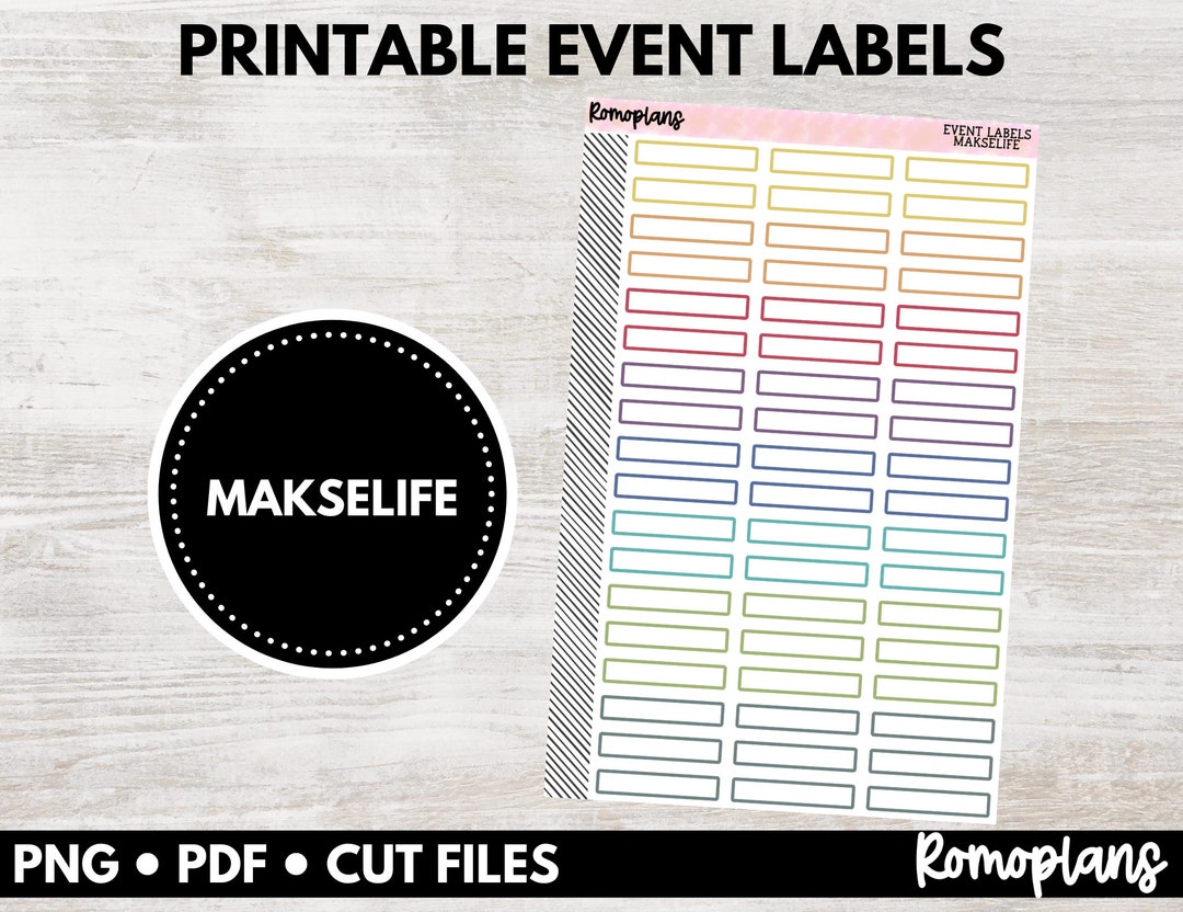 Printable Event Labels | Makselife Colors | 7x9 Size - Etsy