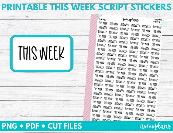 Printable This Week Script Stickers Font B Erin Condren - Etsy