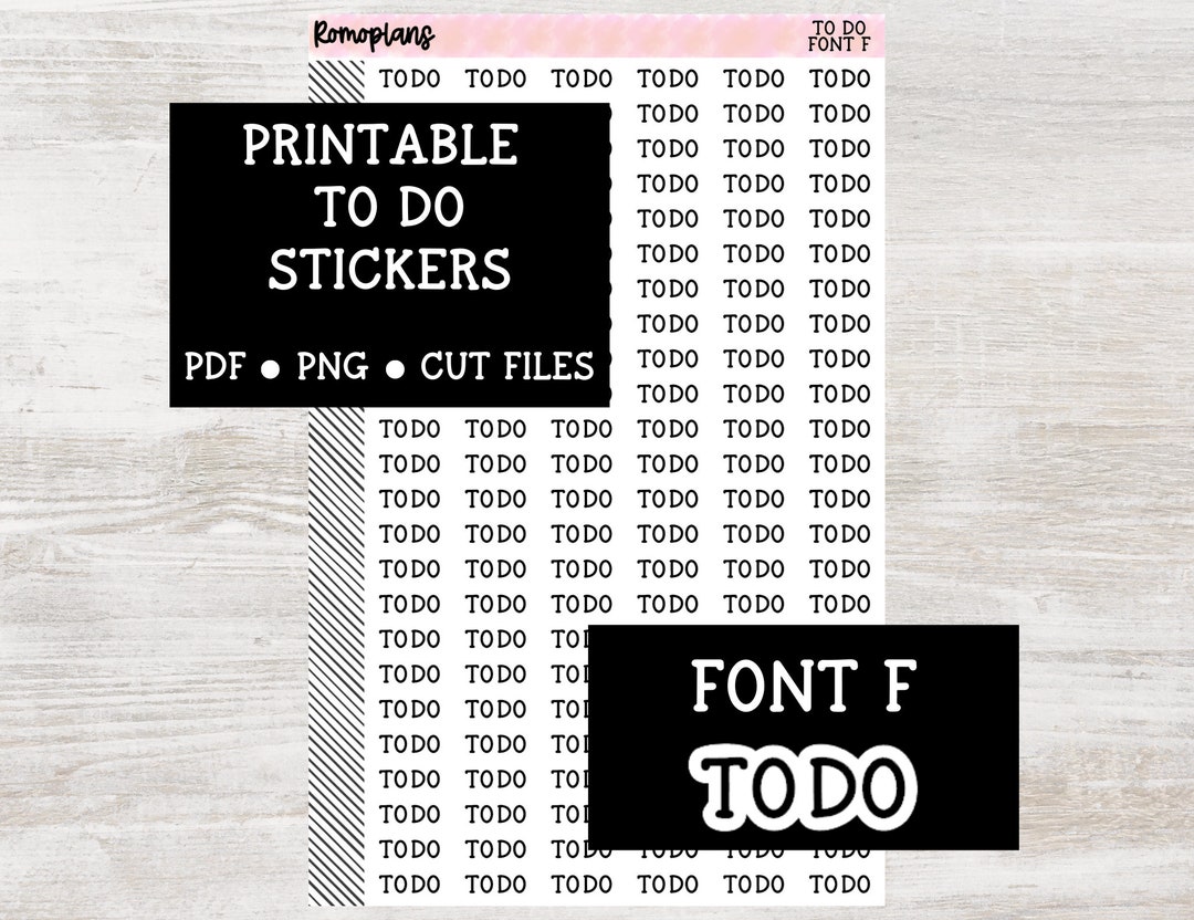 Printable to Do Script Stickers | FONT F | Erin Condren | Happy Planner ...