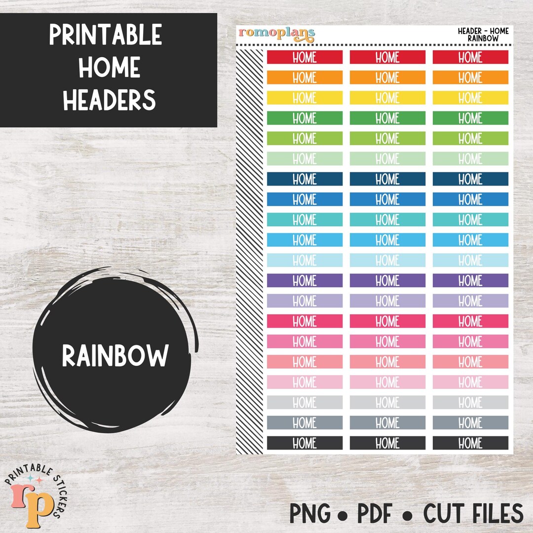 Printable Home Headers | Rainbow - Etsy