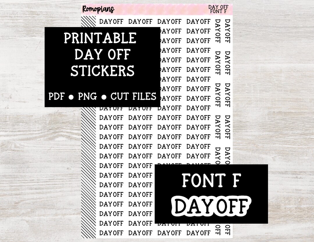Printable Day off Script Stickers | FONT F | Erin Condren | Happy ...