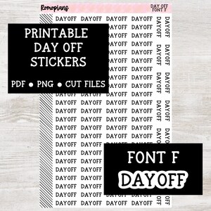 Printable Day off Script Stickers | FONT F | Erin Condren | Happy ...