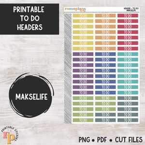 Printable to Do Headers | Makselife - Etsy