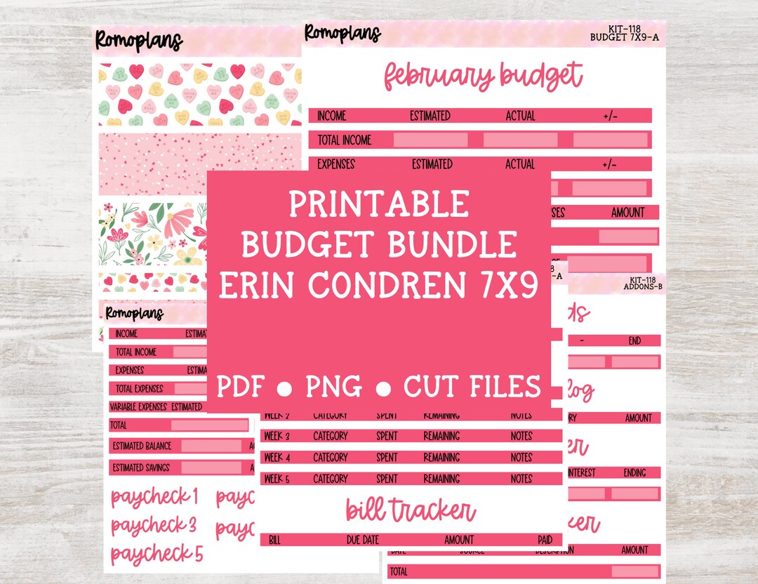 Printable Budget Bundle Sticker Kit KIT 118 7x9 Size Erin Condren - Etsy