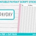 Printable Payday Script Stickers Font A Erin Condren Happy Planner Plum ...