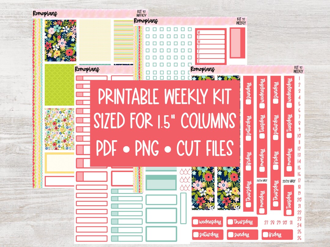 Printable Weekly Planner Kit KIT 97 7x9 Planner Erin Condren - Etsy