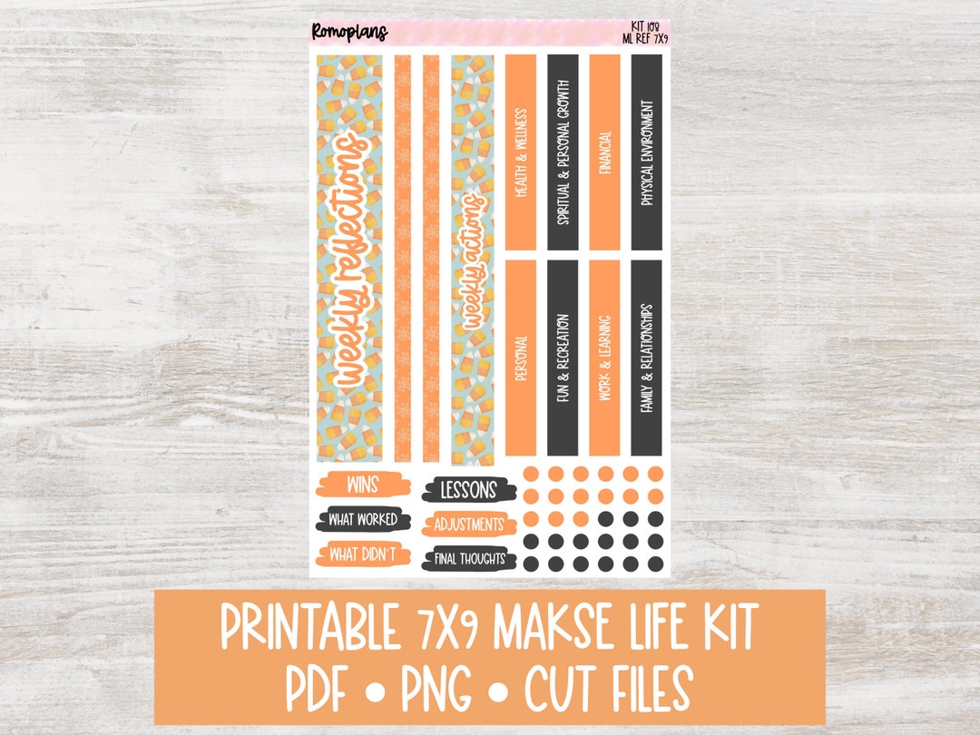 Printable Makselife Reflection and Weekly Actions Kit KIT 108 7x9 - Etsy