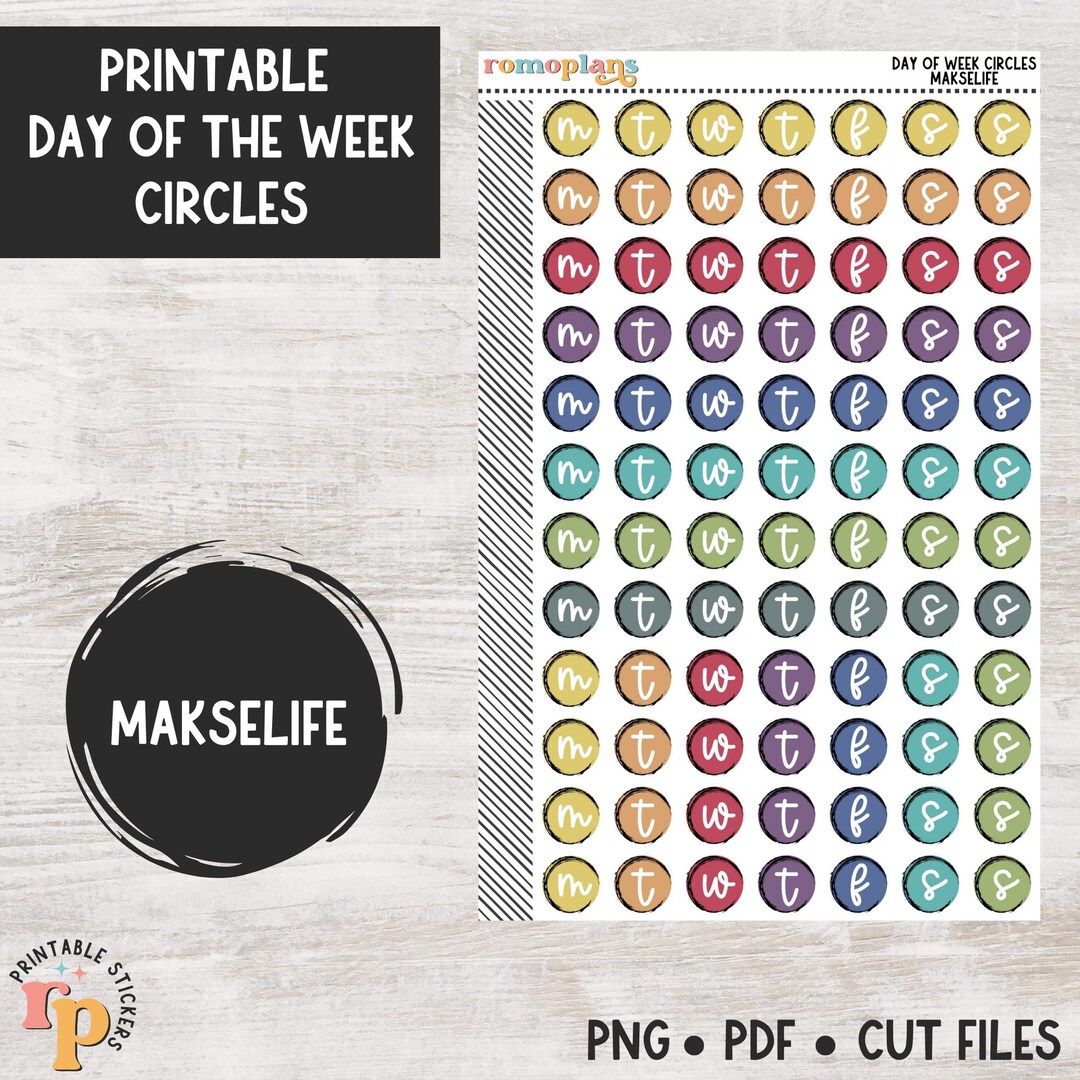 Printable Day of Week Circles | Makselife - Etsy