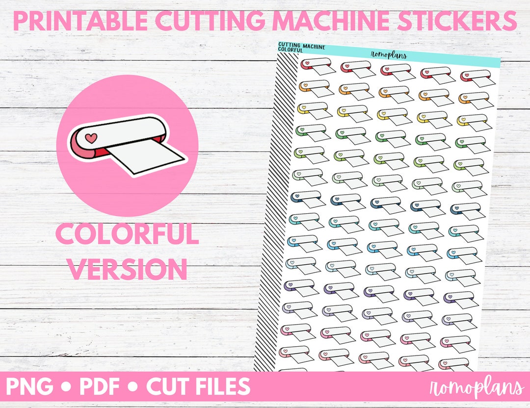 Printable Cutting Machine Doodle Sticker | Colorful Version - Etsy