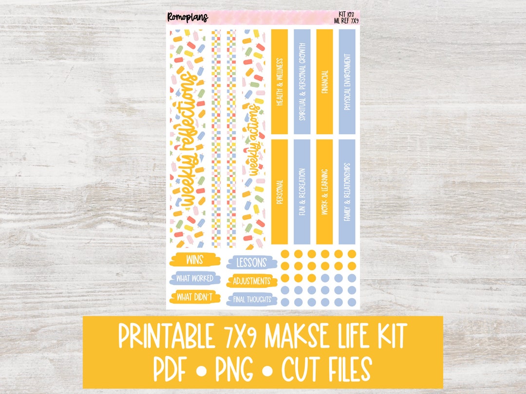 Printable Makselife Reflection and Weekly Actions Kit KIT 103 7x9 - Etsy