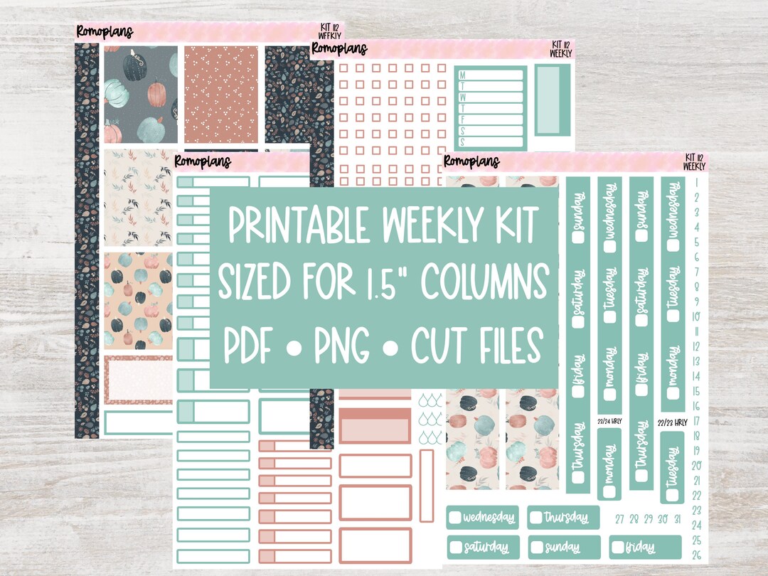 Printable Weekly Planner Kit KIT 112 7x9 Planner Erin Condren - Etsy