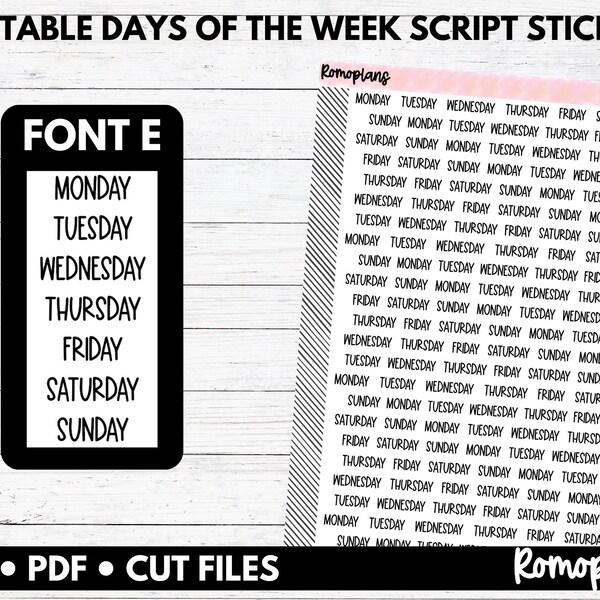 Days of the Week - Etsy