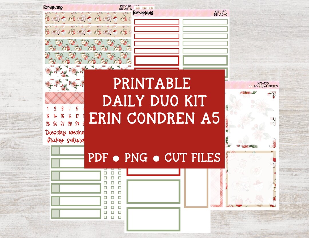 Printable Daily Duo A5 Kit | KIT 130 | Erin Condren Daily Duo - Etsy