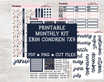 Weekly Planner Printable Erin Condren Horizontal Style Neutral Undated ...