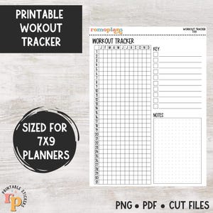 Printable Workout Tracker | Note Page Tracker | Sized for 7x9 Planners ...