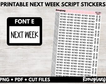 Printable Days of the Week Script Stickers Font A Erin Condren Happy ...