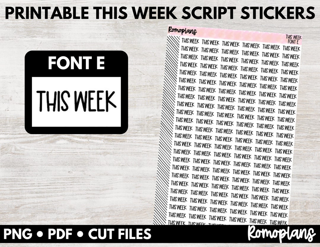 Printable This Week Script Stickers | FONT E | Erin Condren | Happy ...