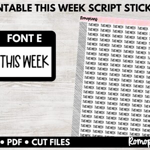 Printable This Week Script Stickers | FONT E | Erin Condren | Happy ...