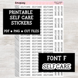 Printable Self Care Script Stickers FONT F Erin Condren Happy Planner ...