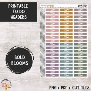 Printable to Do Headers | Bold Blooms - Etsy