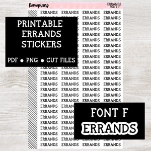 Printable Errands Script Stickers | FONT F | Erin Condren | Happy ...