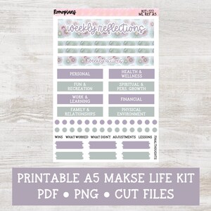 Printable Makselife Reflection and Weekly Actions Kit KIT 122 A5 - Etsy
