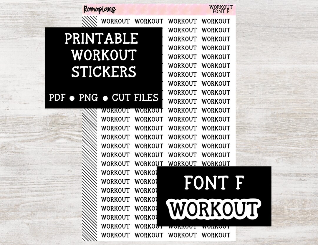 Printable Workout Script Stickers | FONT F | Erin Condren | Happy ...