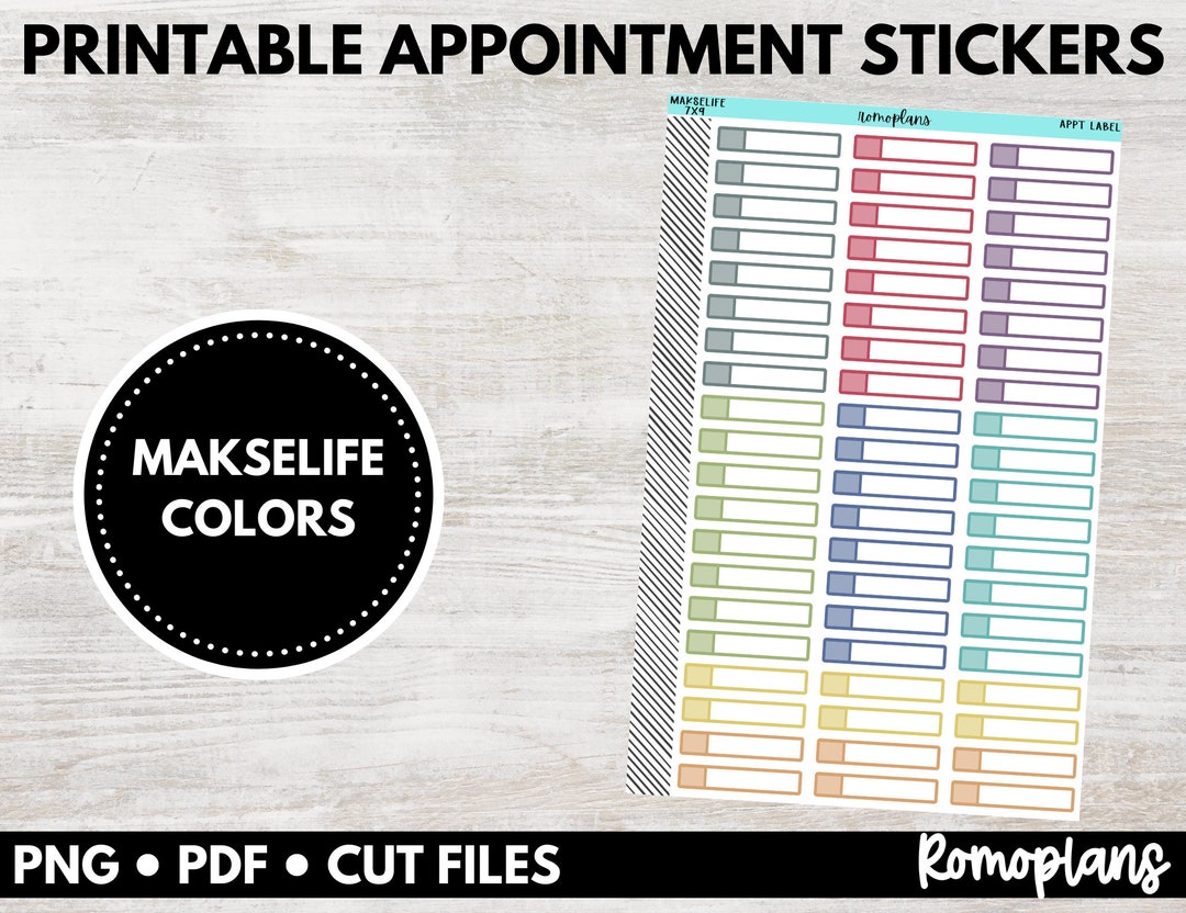 Printable Appointment Labels | Makselife Colors | 7x9 Size - Etsy
