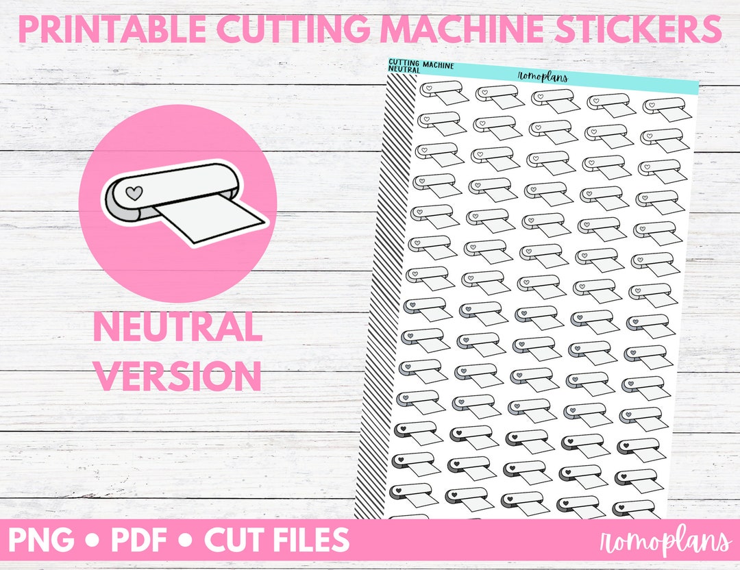 Printable Cutting Machine Doodle Sticker | Neutral Version - Etsy